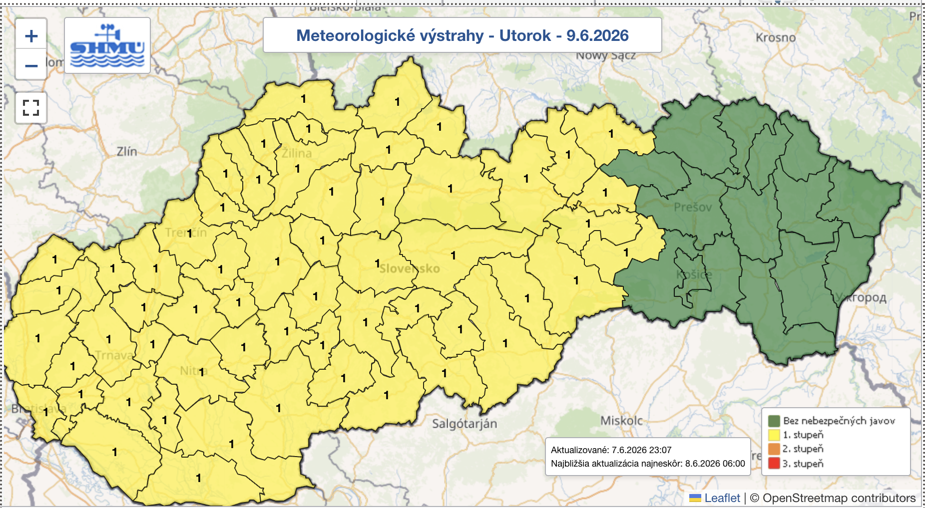 SHMÚ varuje pred búrkami. Zasiahnu Gemer, Novohrad aj väčšinu Slovenska